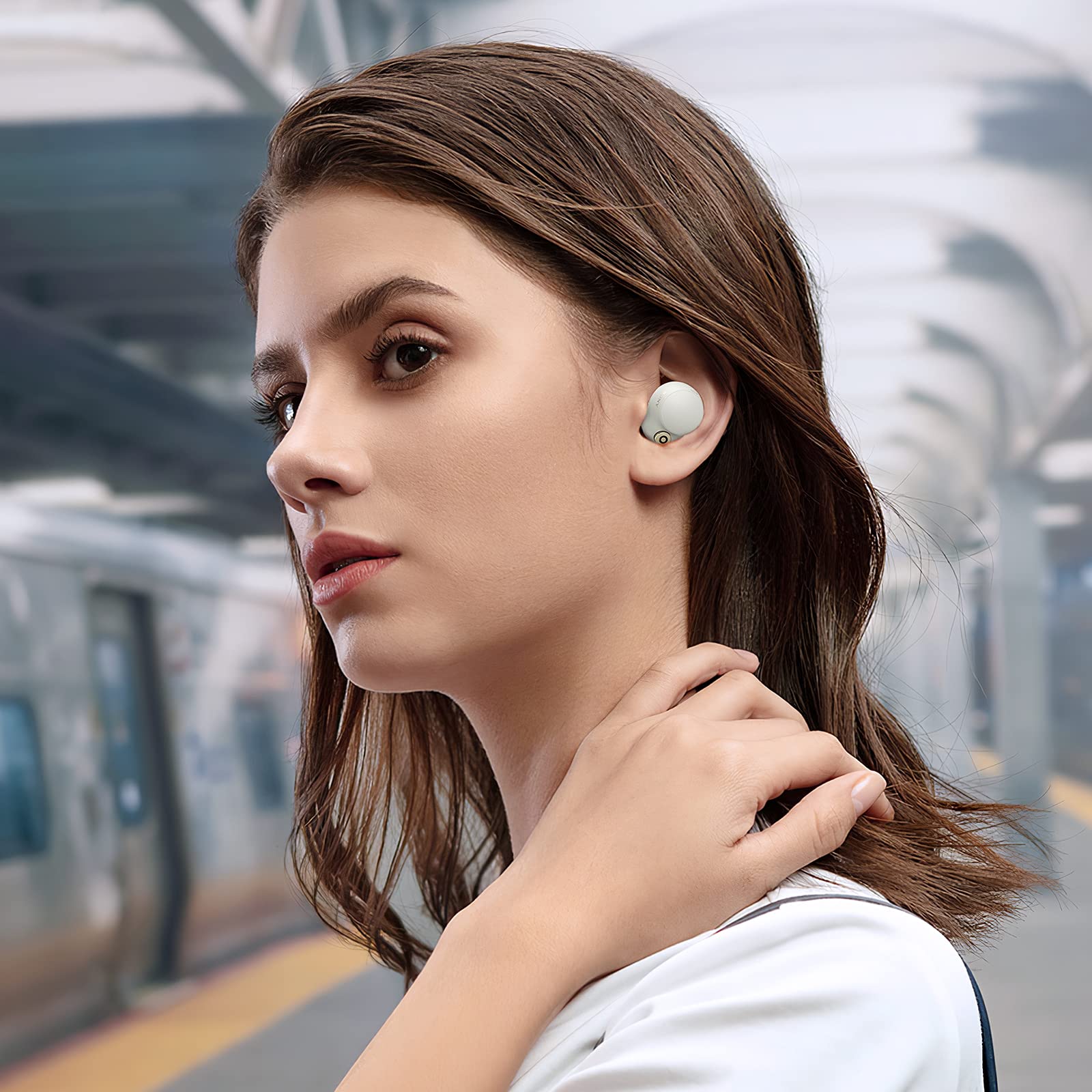 Memory Foam Tips for Sony WF-1000XM4 / WF-1000XM3, Anti-Slip Replacement Ear Tips for Sony True Wireless Earphones,Fit in The Charging Case, Perfect Noise Cancellation, 3 Pairs (Medium, Gray)