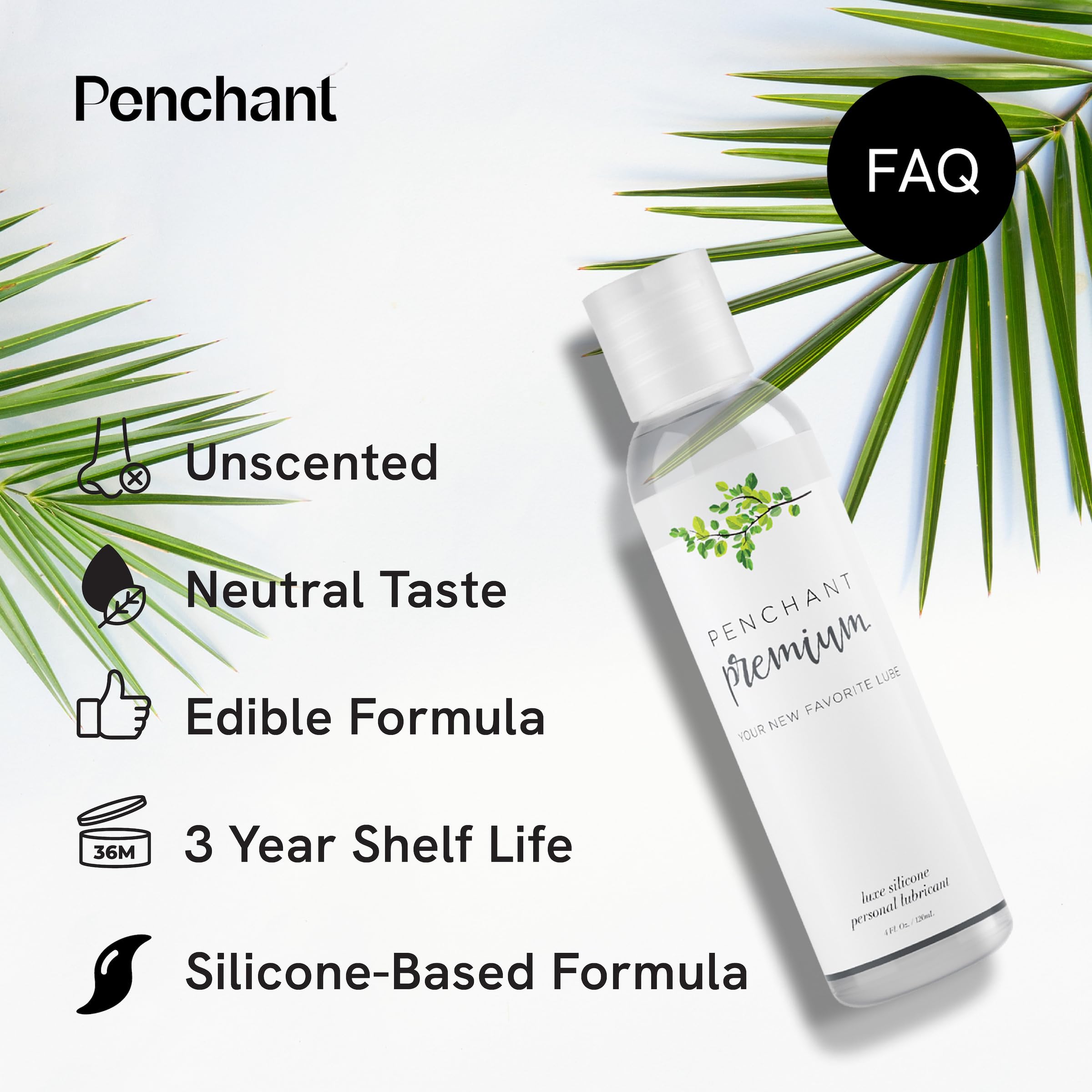Penchant Premium Silicone Lube - Personal Lubricant for Women & Men - Latex-Safe, Water-Resistant, Hypoallergenic, Paraben-Free - 4oz
