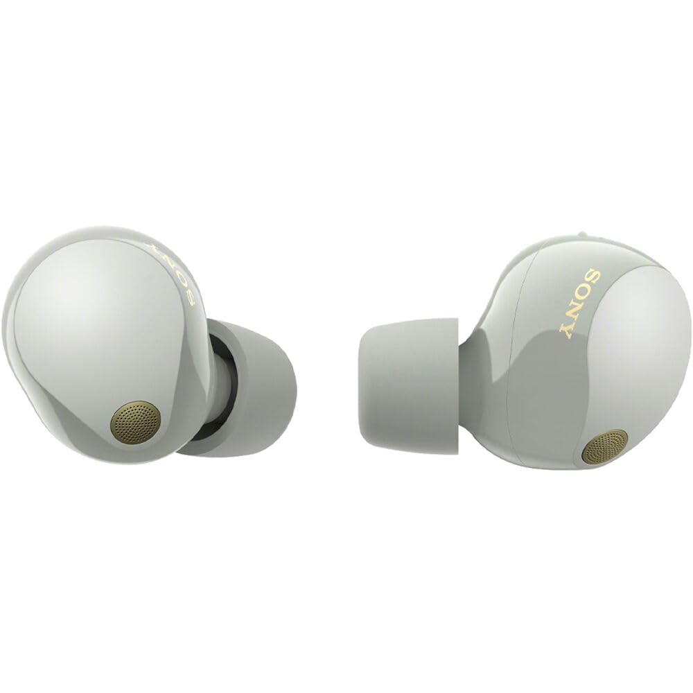 Sony WF-1000XM5 Industry Leading Noise Canceling Truly Wireless Earbuds (Silver) Bundle with Silicone Case (Black), Memory Foam Ear Tips, USB-A to USB-C Cable & 1 YR CPS Enhanced Protection Pack