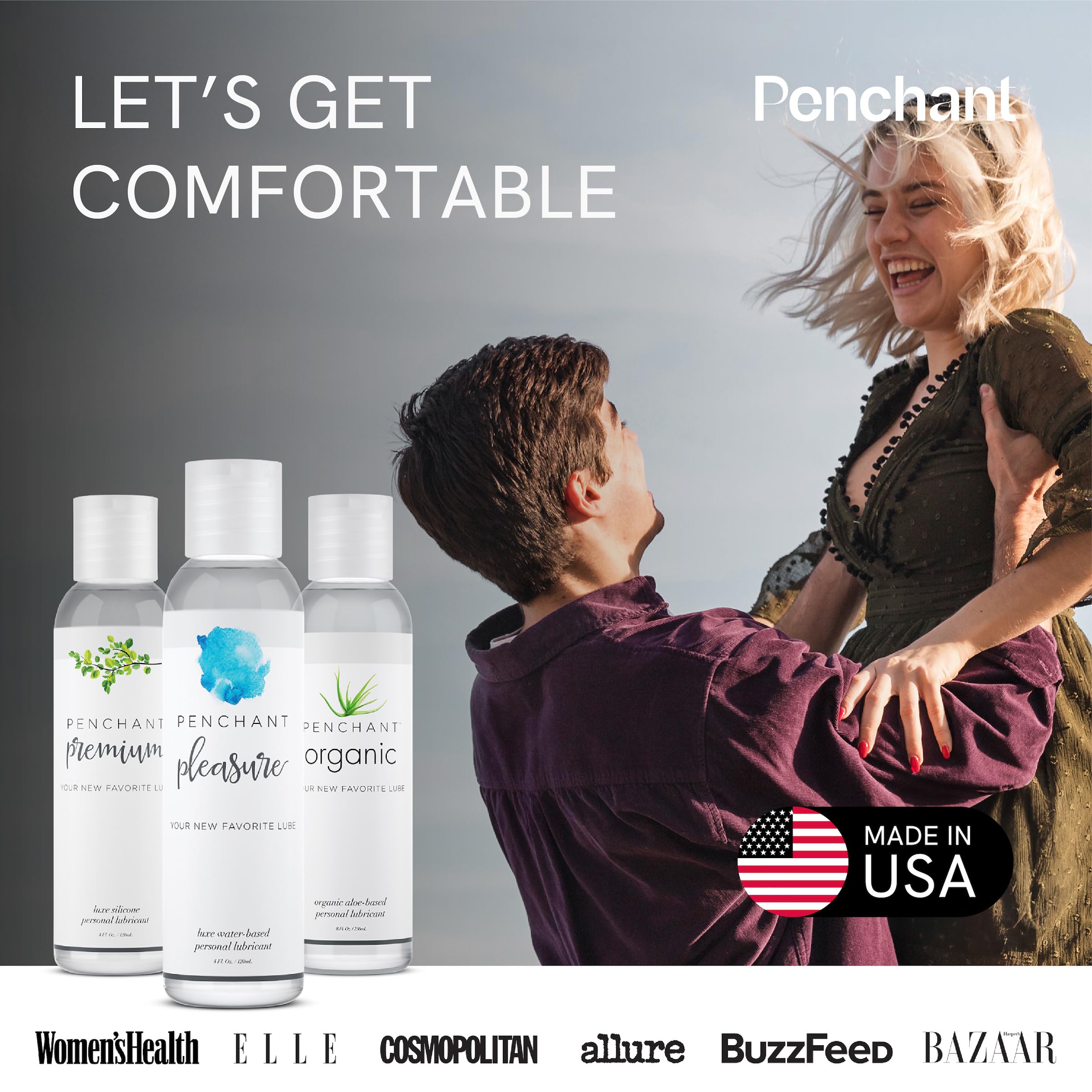 Penchant Premium Silicone Lube - Personal Lubricant for Women & Men - Latex-Safe, Water-Resistant, Hypoallergenic, Paraben-Free - 4oz