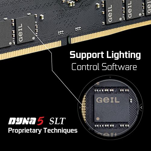 GeIL Polaris RGB DDR5 RAM, 32GB (16GBx2) 5200MHz 1.25V ,AMD Compatible, Long DIMM High Speed Desktop Memory, Hardcore Immersive Gaming/Multimedia Content Creation/Quality Live Streaming(Gray)