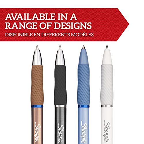 Sharpie S-Gel | Metal Gel Pens | Medium Point (0.7mm) | Steel Grey & Rose Gold | Black Ink | 2 Pens & 2 Gel Pen Refills