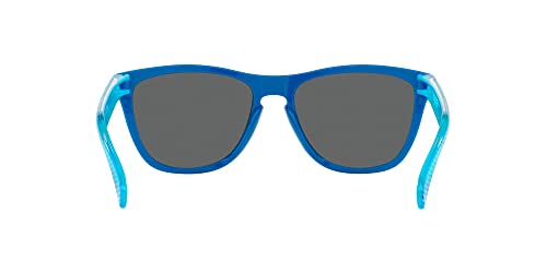 Oakley Men's OO9013 Frogskins Square Sunglasses, Hi Res Polished Sapphire/Prizm Black, 55 mm