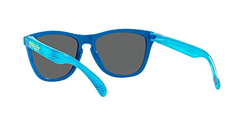 Oakley Men's OO9013 Frogskins Square Sunglasses, Hi Res Polished Sapphire/Prizm Black, 55 mm