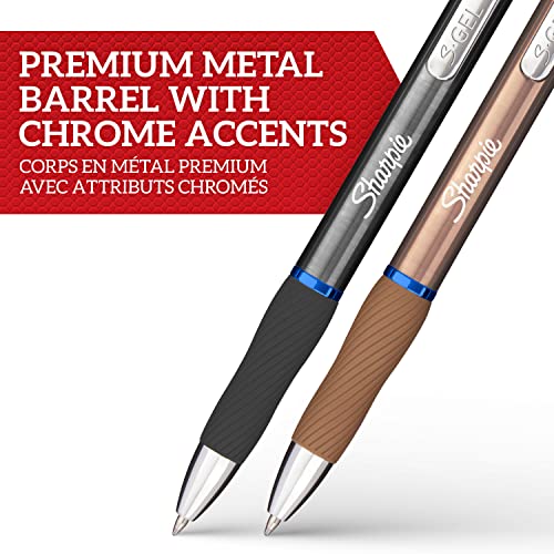 Sharpie S-Gel | Metal Gel Pens | Medium Point (0.7mm) | Steel Grey & Rose Gold | Black Ink | 2 Pens & 2 Gel Pen Refills