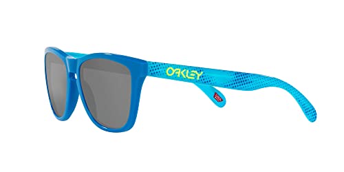 Oakley Men's OO9013 Frogskins Square Sunglasses, Hi Res Polished Sapphire/Prizm Black, 55 mm
