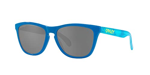 Oakley Men's OO9013 Frogskins Square Sunglasses, Hi Res Polished Sapphire/Prizm Black, 55 mm