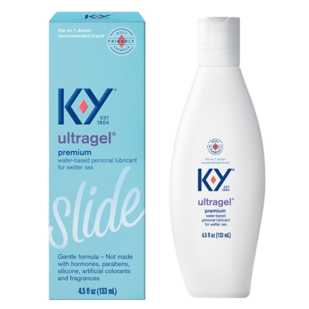 K-Y Ultragel Lube, Personal Lubricant, Water-Based Formula, Safe to Use with Silicone Toys, For Men, Women and Couples, 4.5 FL OZ (Pack of 2)