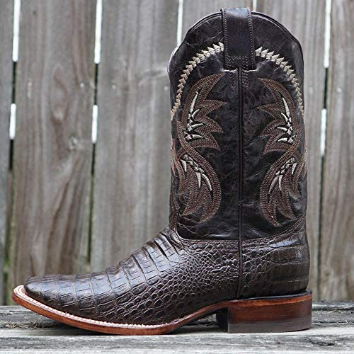 Soto Boots Men's Caiman Belly Print Cowboy Boots H4001 (Brown,11)
