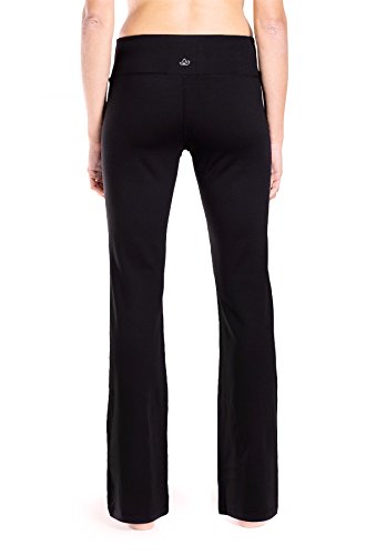 Yogipace 27"/28"/29"/30"/31"/32"/33"/35"/37" Inseam,Petite/Regular/Tall, Women's Bootcut Yoga Pants Long Workout Pants, 27", Black Size XXL