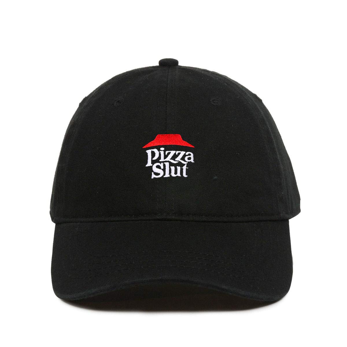 Tech Design Pizza Slut Dad Baseball Cap Embroidered Cotton Adjustable Dad Hat Black