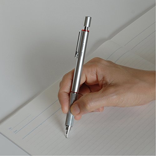 uni M91010.26 Shift Pipe Lock Drafting 0.9mm Pencil, Silver Body with Red Accent (M91010.26)