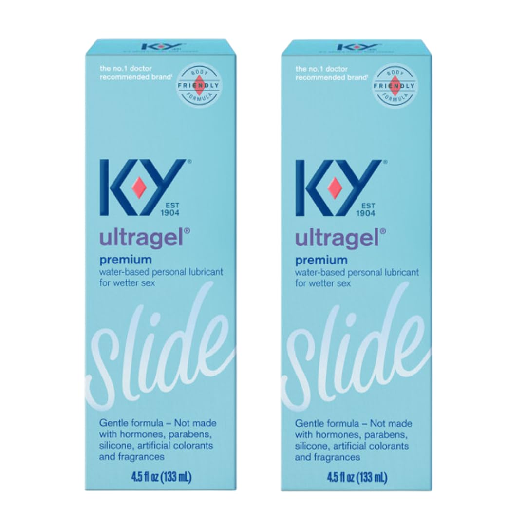 K-Y Ultragel Lube, Personal Lubricant, Water-Based Formula, Safe to Use with Silicone Toys, For Men, Women and Couples, 4.5 FL OZ (Pack of 2)