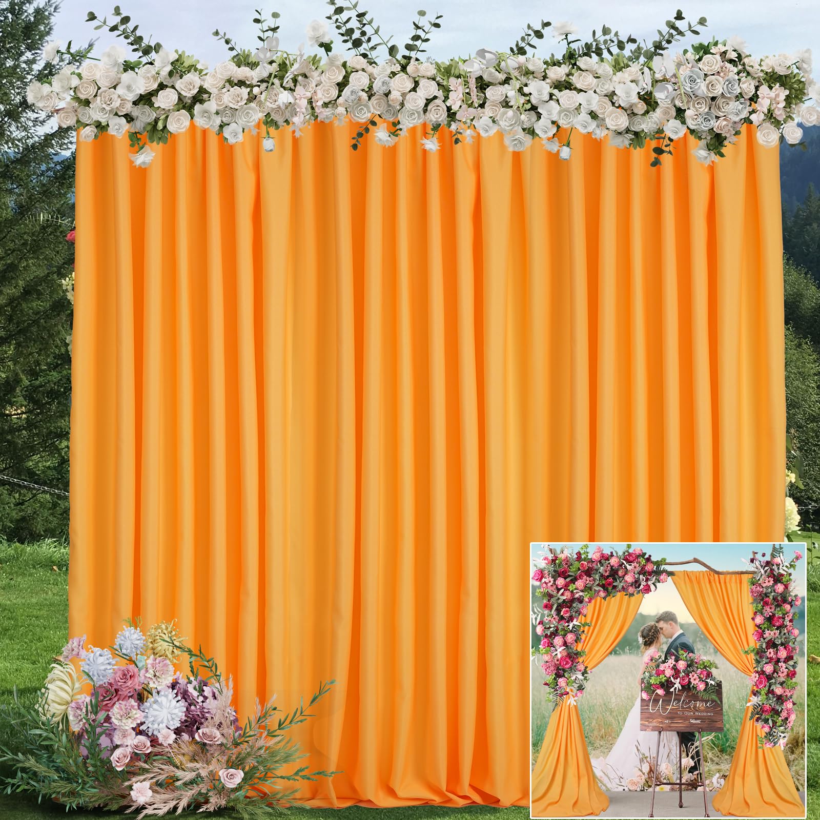 10x10FT Gold Backdrop Curtains for Parties - Gold Backdrop for Birthday Photo Background Home Decoration Supplies Curtains Backdrop 5x10FT 2 Panels