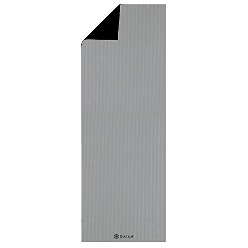 Gaiam Athletic Yoga Series dynaMAT Xtra-Wide Mat, Black/Gray, 5mm