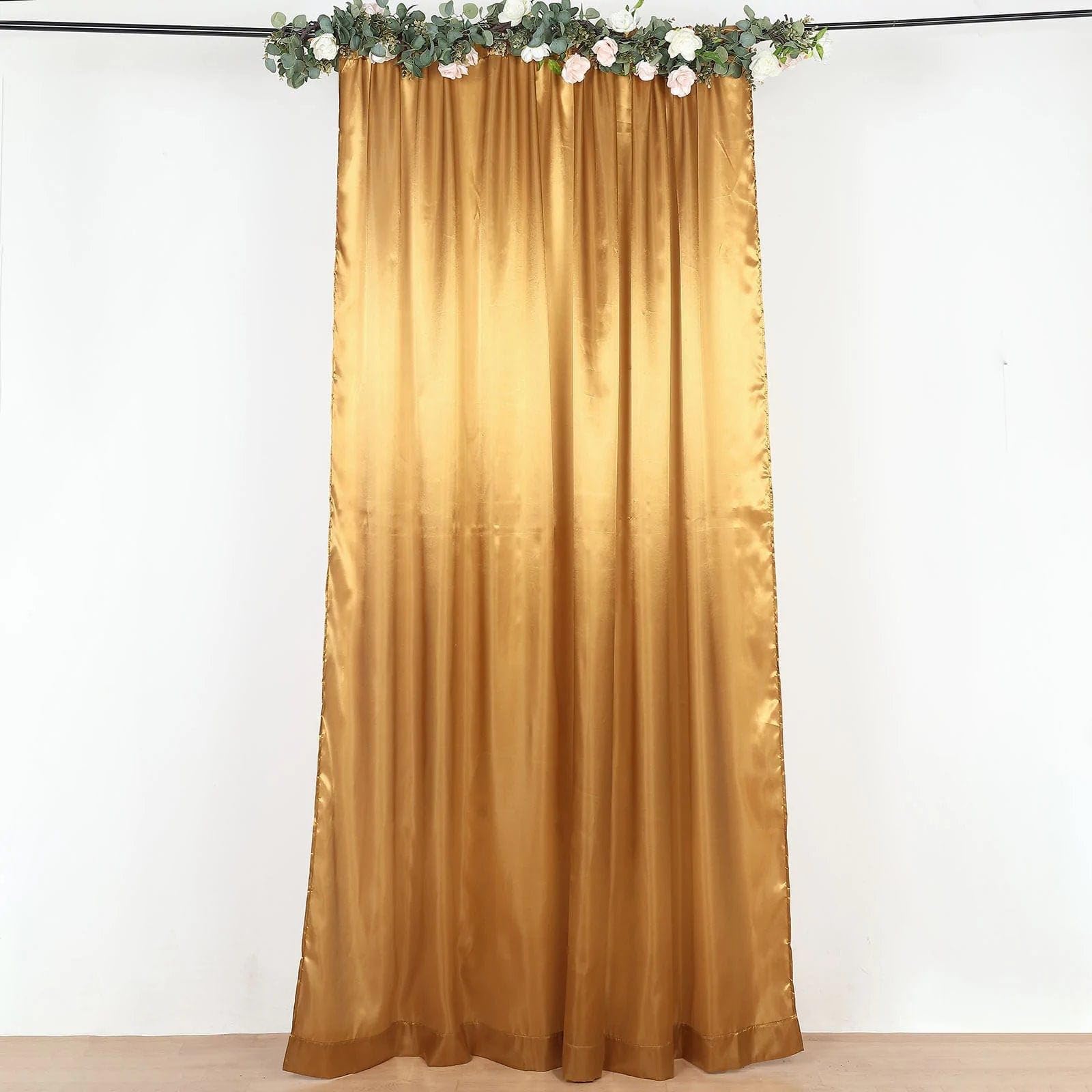 Balsa Circle 8x10 feet Gold Satin Curtain Wedding Photography Backdrop Panel Party Events Reception Photo Booth Home Decorations Supplies