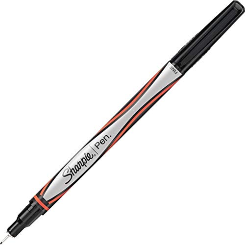 SHARPIE 1742665 Plastic Point Stick Permanent Water Resistant Pen, Red Ink, Fine, Dozen