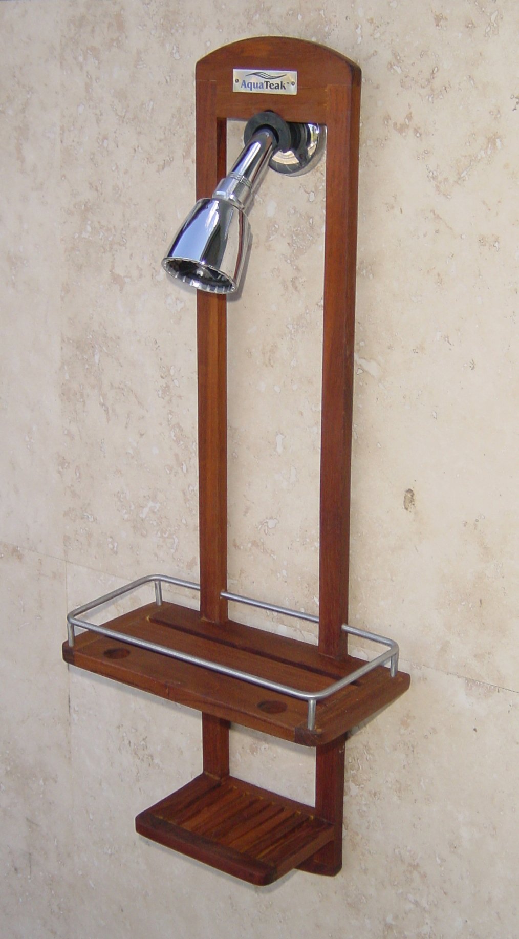 AquaTeak The Original Moa Small Teak Shower Caddy