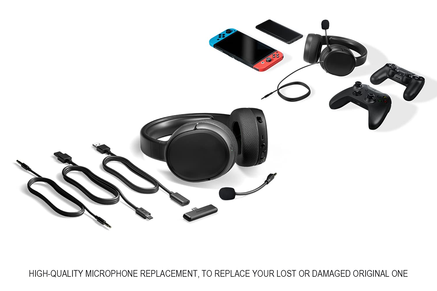 UNCLE LIGHT Arctis 1 Replacement Microphone for Steelseries Gaming Headsets, Compatible with Steelseries Arctis 1 Headphones 3.5mm Detachable Boom Microphone