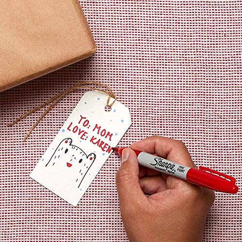 Sharpie 30002 Fine Point Permanent Marker, Marks On Paper and Plastic, Resist Fading and Water, AP Certified, Red Color, Pack Of 2 Boxes Of 12 Markers