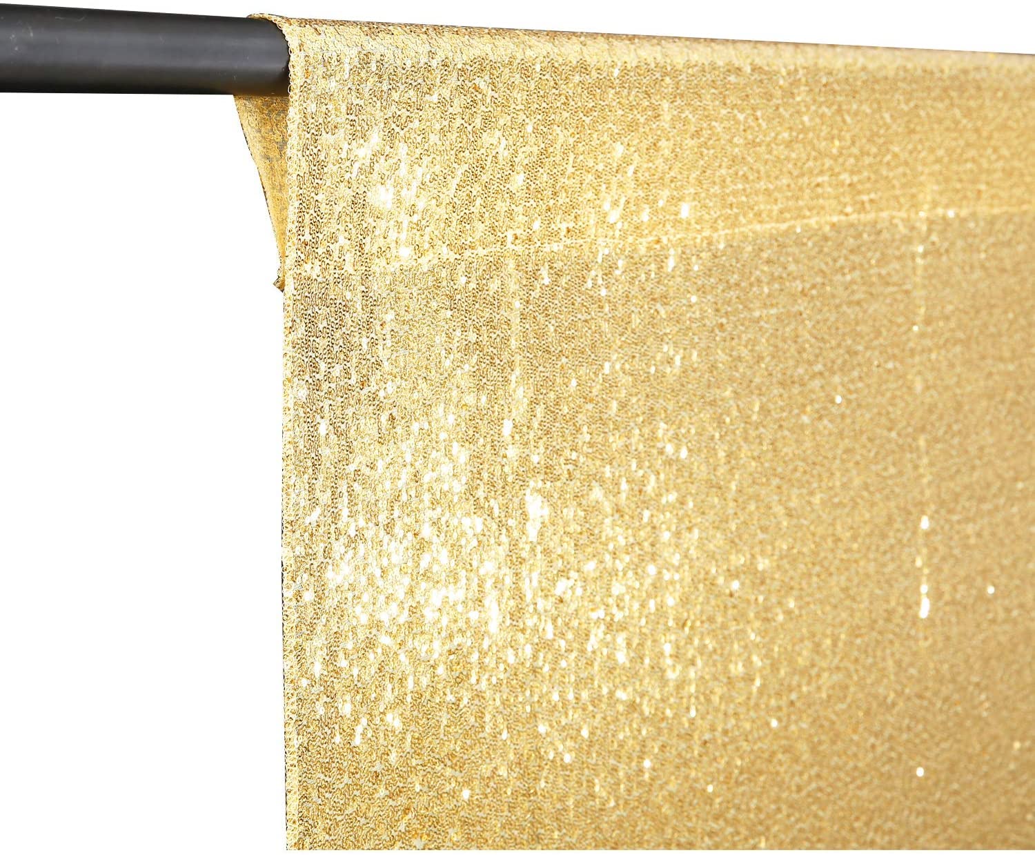 Juya Delight Gold Sequin Backdrop Curtain, Glitter Backdrop Curtain for Parties, Christmas, Wedding, Party Decoration (6ftx8ft,Gold)