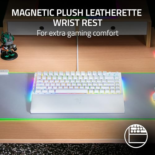 Razer BlackWidow V4 75% Mechanical Gaming Keyboard: Hot Swappable Design - Compact & Durable - Orange Tactile Switches - Chroma RGB - Roller & Media Keys - Wrist Rest Snap Tap - White