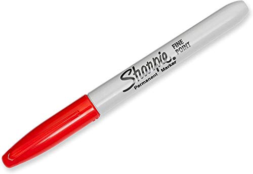 Sharpie 30002 Fine Point Permanent Marker, Marks On Paper and Plastic, Resist Fading and Water, AP Certified, Red Color, Pack Of 2 Boxes Of 12 Markers