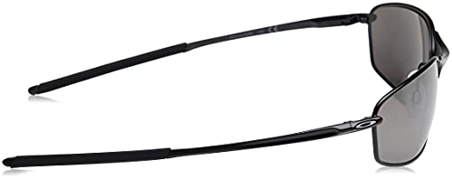 Oakley Men's OO4141 Whisker Oval Sunglasses, Satin Black/Prizm Black Polarized, 60 mm