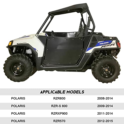 Acmex Black Metal Doors for 2008-2014 Polaris RZR 800/ S 800/ XP 900/570, 2 Pair Accessories