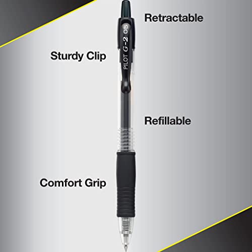 PILOT Pen 15367 G2 Premium Refillable and Retractable Rolling Ball Gel Pens, Extra Fine Point, Black Ink, 14-Pack