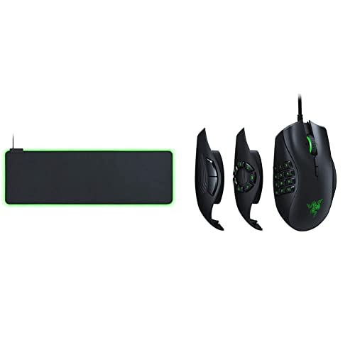 Razer Goliathus Extended Chroma Gaming Mousepad, Classic Black & Naga Trinity Gaming Mouse: 16,000 DPI Optical Sensor - Chroma RGB Lighting - Interchangeable Side Plate