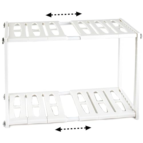 The Lakeside Collection Adjustable Under Sink Storage - Expandable Shelf for Bathroom/Kitchen Organization