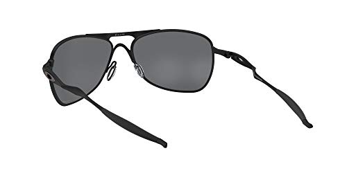 Oakley Men's OO4060 Crosshair Metal Aviator Sunglasses, Matte Black/Prizm Black, 61 mm