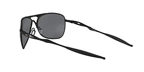 Oakley Men's OO4060 Crosshair Metal Aviator Sunglasses, Matte Black/Prizm Black, 61 mm