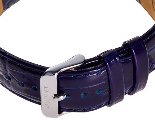 ORIENT Classic Mechanical"Esteem" Open Heart Blue Sunray Leather Watch RA-AG0011L