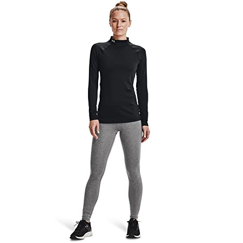 Under Armour Women's Standard ColdGear Authentics Mock Neck, Black (001)/White, X-Large