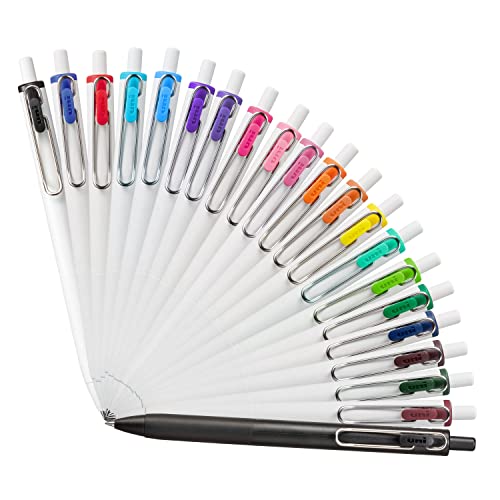 Uniball One Gel Pen 5 Pack, Black Pens and Blue Pens, Medium 0.7mm Gel Pens, Fine Point, Smooth Writing Pens, Home Office Supplies by Uni-ball, Ink Pens, Ballpoint Pens, Bulk Pens for Journaling