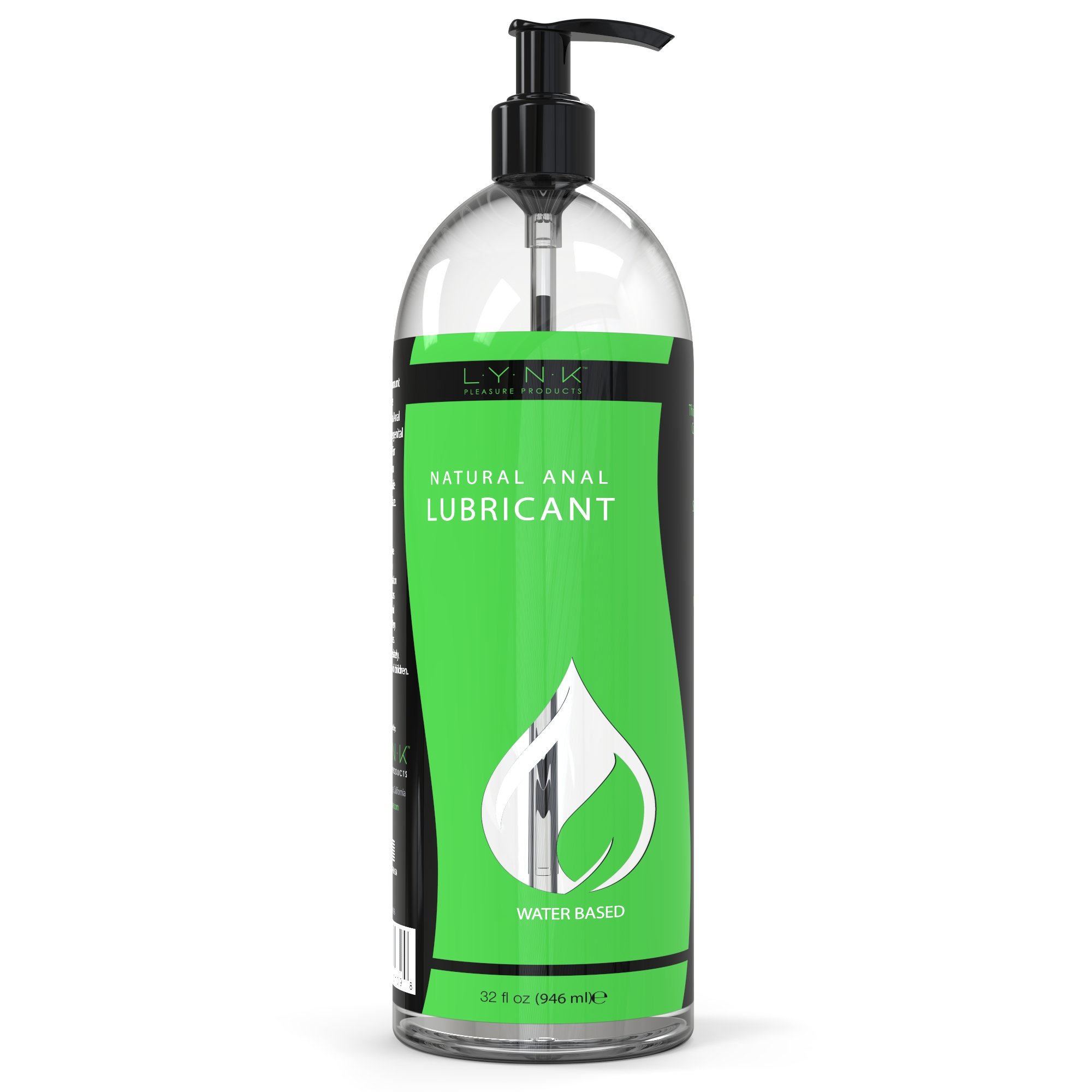 LYNK Water Based Personal Lubricant, Lasts Long Easy to Clean, Lubricant for Privacy w/Latex & Silicone, Men Women Couples Solo Play, 32 oz