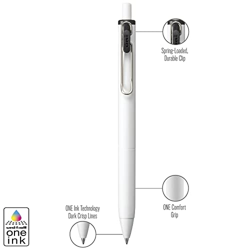 Uniball One Gel Pen 5 Pack, Black Pens and Blue Pens, Medium 0.7mm Gel Pens, Fine Point, Smooth Writing Pens, Home Office Supplies by Uni-ball, Ink Pens, Ballpoint Pens, Bulk Pens for Journaling