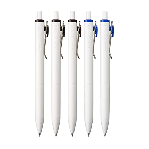 Uniball One Gel Pen 5 Pack, Black Pens and Blue Pens, Medium 0.7mm Gel Pens, Fine Point, Smooth Writing Pens, Home Office Supplies by Uni-ball, Ink Pens, Ballpoint Pens, Bulk Pens for Journaling