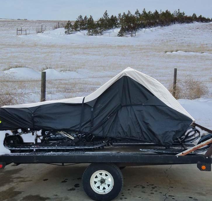600D Snowmobile Travel and Storage Cover Compatible for 2010-2013 Model Year Polaris 600 Rush Sleds. Slush and Mud Protection