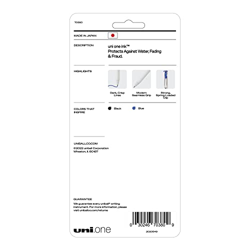 Uniball One Gel Pen 5 Pack, Black Pens and Blue Pens, Medium 0.7mm Gel Pens, Fine Point, Smooth Writing Pens, Home Office Supplies by Uni-ball, Ink Pens, Ballpoint Pens, Bulk Pens for Journaling