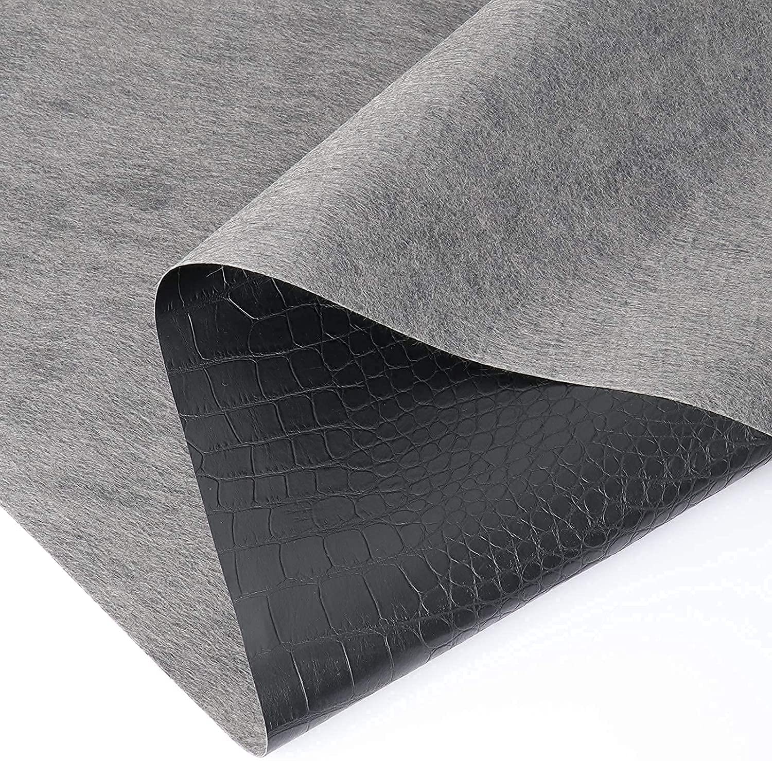 Vinyl Leather Fabric Crocodile Pattern Marine Waterproof Material 36" L×54" W Marine Vinyl Synthetic Leather Sheets 0.5mm Thick for Upholstery Crafts, Automotive/Boat, Cushion, DIY Sewing - Black