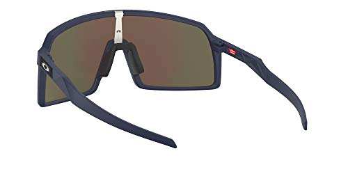 Oakley Men's OO9406A Sutro Low Bridge Fit Rectangular Sunglasses, Matte Navy/Prizm Sapphire, 37 mm