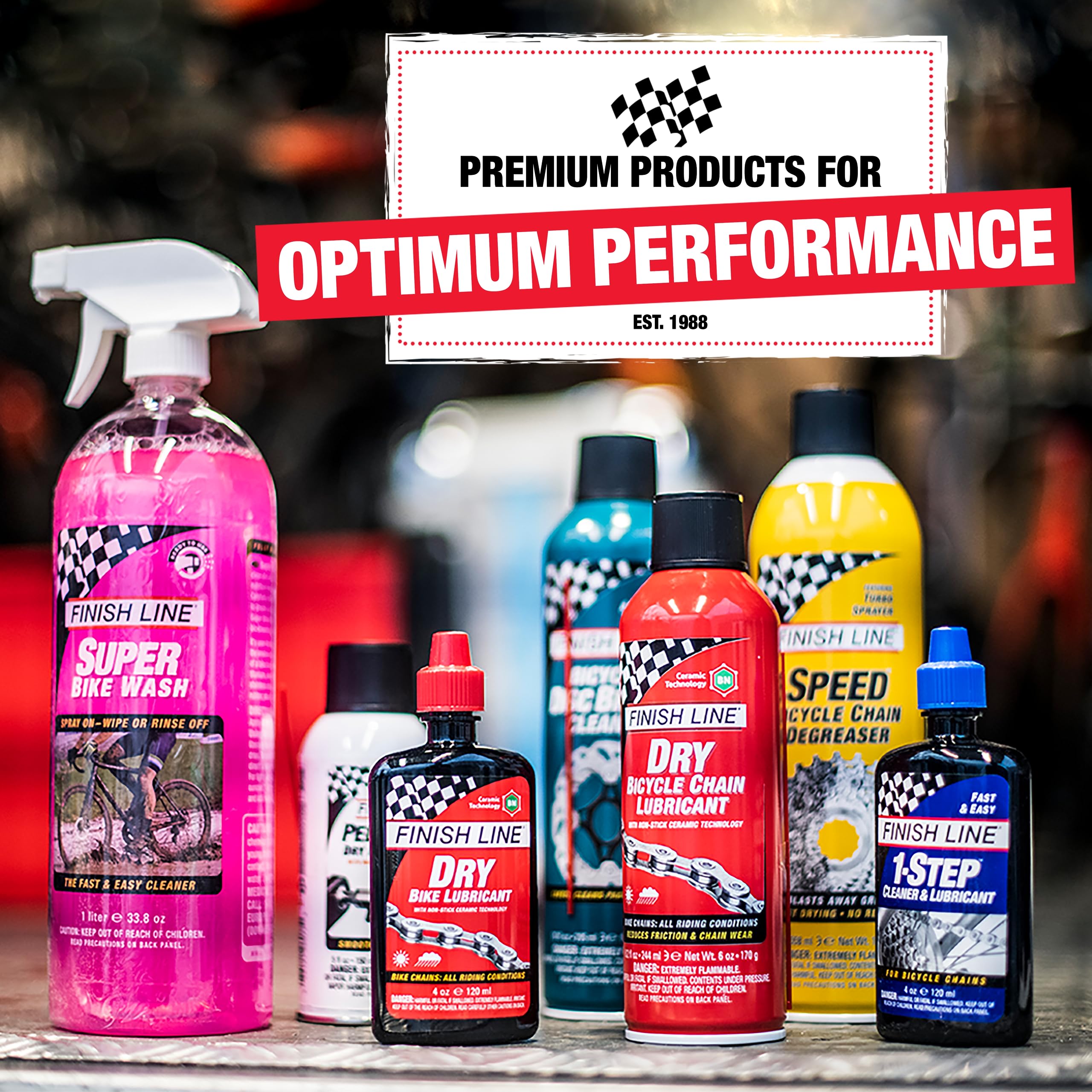 Finish Line Dry Bike Lubricant with Teflon Squeeze Bottle 8 oz.