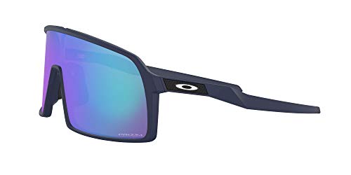 Oakley Men's OO9406A Sutro Low Bridge Fit Rectangular Sunglasses, Matte Navy/Prizm Sapphire, 37 mm