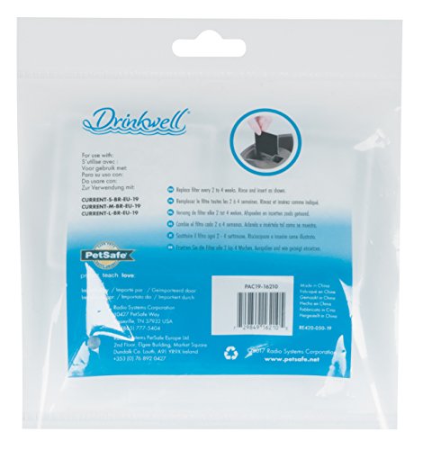PetSafe Drinkwell Replacement Filter for Current Pet Fountains, Pack of 4, Charcoal Carbon Filter for Cats and Dogs