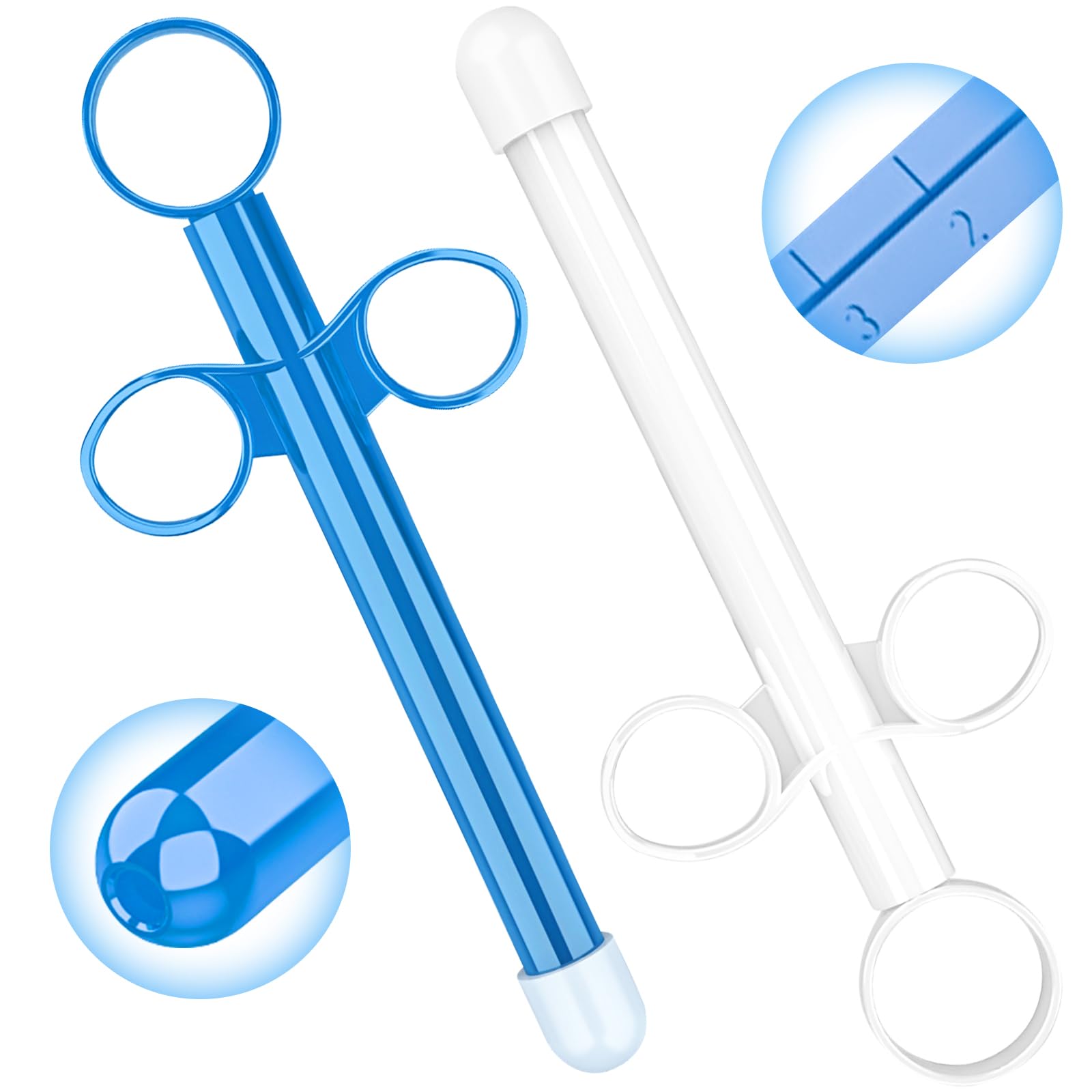 Lube Applicator Syringe with Precise Scales, 6.5” Personal Lubricant Shooter with Air-Proof Silicone Cap, Reusable Durable Applied for Men, Women & Couples