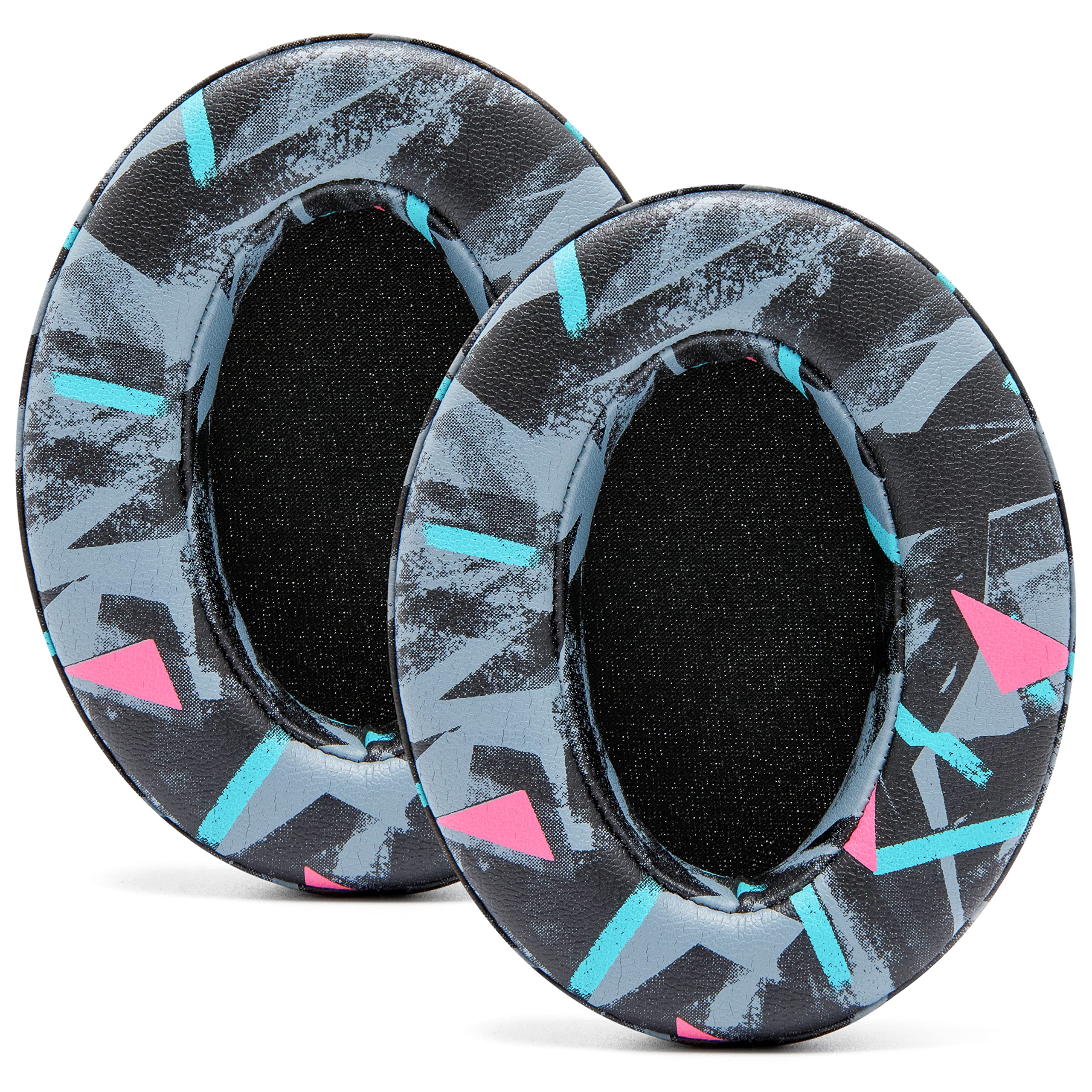 WC Wicked Cushions PadZ - Thick & Soft Ear Pads for ATH M50X / M40X / SteelSeries Arctis/HyperX Cloud & Alpha/Logitech G Pro X/Compatible with Over 50 Headphones | 90s Black