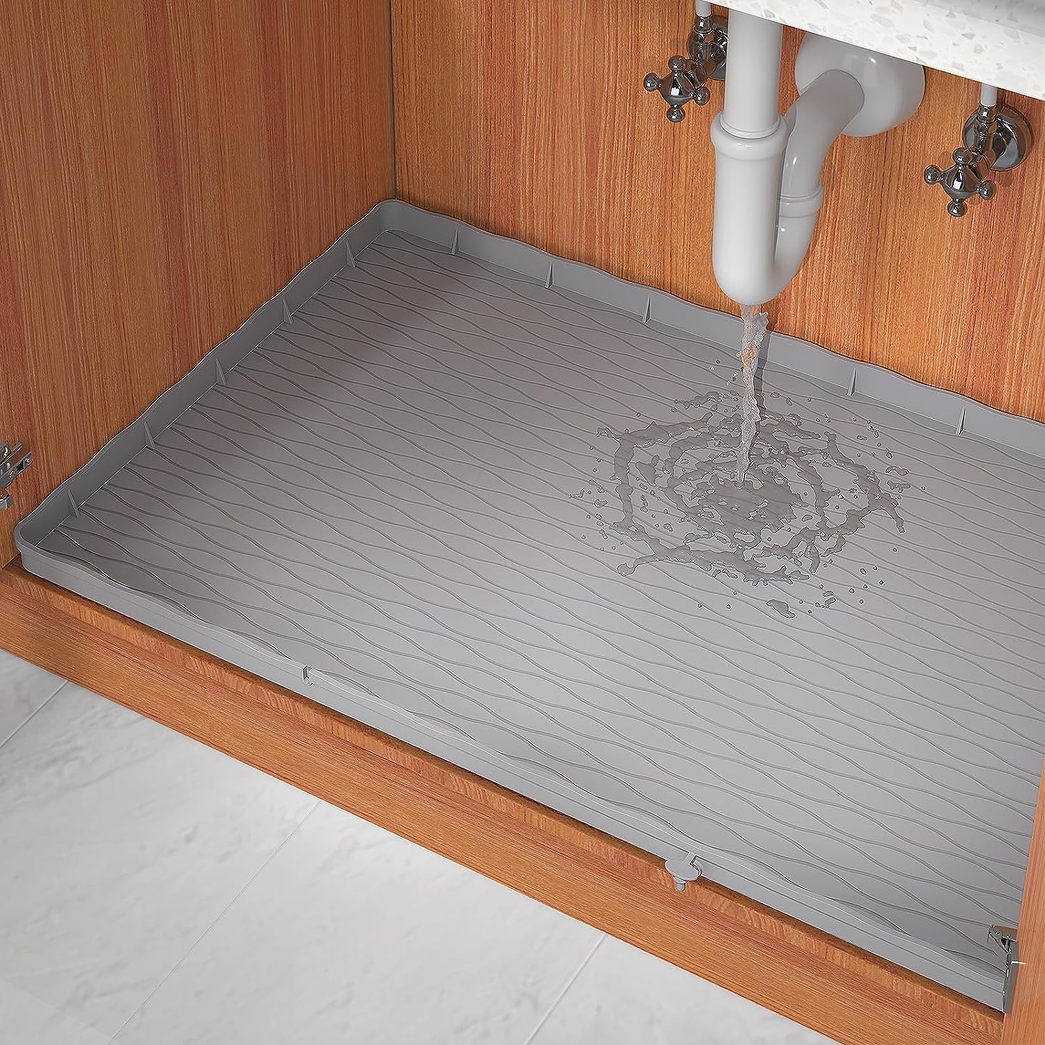 Petalage Under Sink Mat for Kitchen Waterproof (w-2)